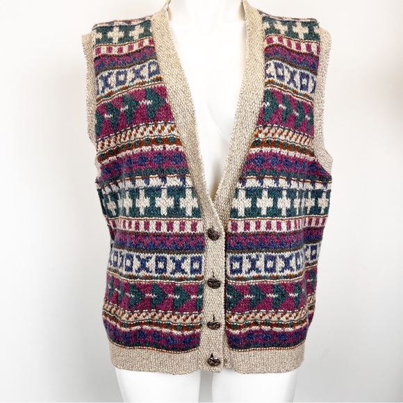 Vintage | Sweaters | Vintage Alps Sweater Vest Womens Grandmacore ...